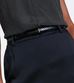TOM FORD T Icon Croc-effect Leather Belt