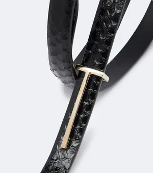 TOM FORD T Icon Croc-effect Leather Belt
