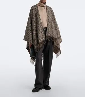 Brunello Cucinelli Checked Cashmere Poncho