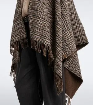 Brunello Cucinelli Checked Cashmere Poncho