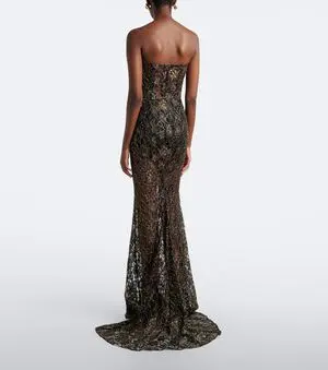 THE NEW ARRIVALS ILKYAZ OZEL Evelyne Lace Bustier Gown