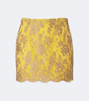 Saint Laurent Floral Lace Miniskirt