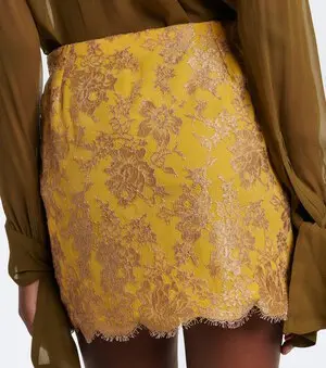 Saint Laurent Floral Lace Miniskirt