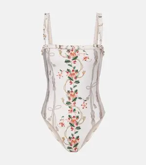Agua Bendita Limon Embroidered Swimsuit - Multicoloured