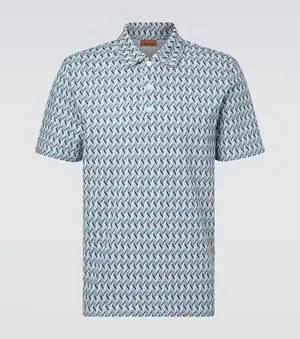 Missoni Zigzag Cotton Polo Shirt - Blue