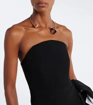 Roland Mouret Draped Strapless Crêpe Cocktail Dress