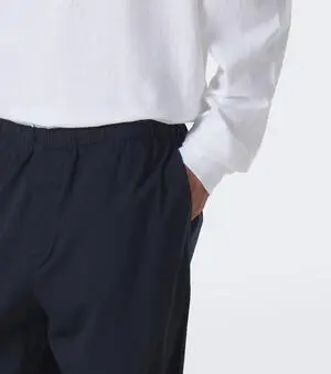 THE ROW Pascale Cotton-blend Poplin Straight-leg Pants