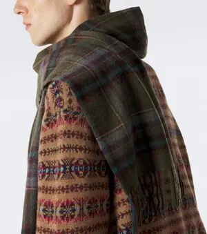 Polo Ralph Lauren Checked Fringed Wool Scarf - Green