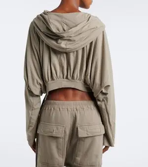 Rick Owens Cropped Cotton Jersey Hoodie