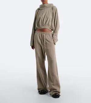 Rick Owens Cropped Cotton Jersey Hoodie
