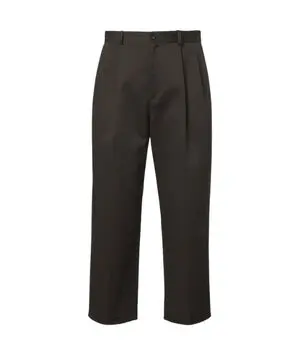 THE ROW Nesper Pleated Straight Leg Pants - Brown
