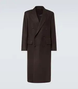 TOM FORD Double-breasted Cashmere Coat - Brown
