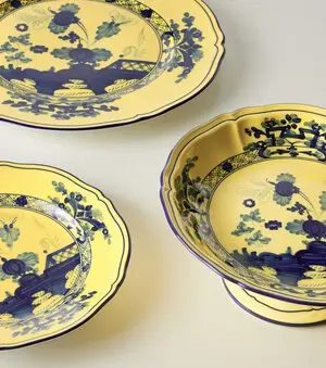 GINORI 1735 Oriente Italiano Porcelain Fruit Bowl - Yellow