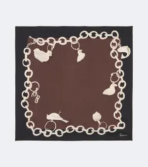 Jacquemus Pampille Silk Scarf - Brown