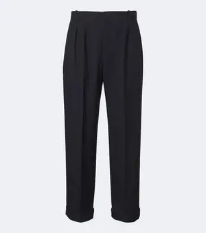 THE ROW Tavel Pleated Wool And Cashmere Straight Pants