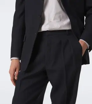 THE ROW Tavel Pleated Wool And Cashmere Straight Pants