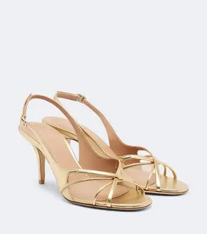 MALONE SOULIERS Petra Leather And Mesh Slingback Sandals - Gold