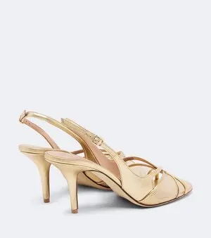 MALONE SOULIERS Petra Leather And Mesh Slingback Sandals