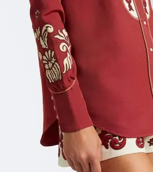 ALEMAIS Alémais Duke Embroide Wool-blend Shirt