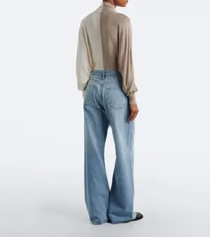 FRAME Crossover Wide-leg Jeans In Dodger Wash