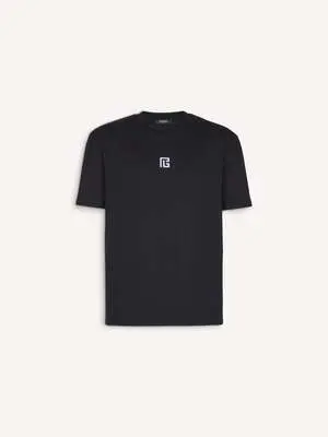 Balmain T-shirt With Embroidered Logo - Black