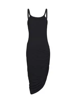 Balmain Long Draped Jersey Dress