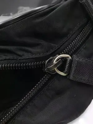 Prada 2000s Enamel Triangle Logo Shoulder Bag