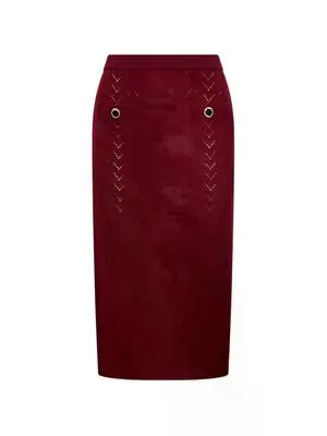 Alessandra Rich Pointelle Knit Midi Skirt