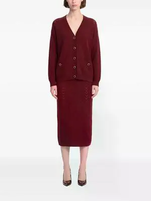 Alessandra Rich Pointelle Knit Midi Skirt
