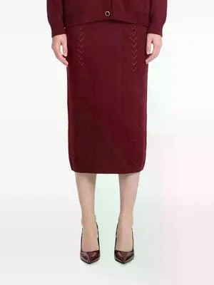 Alessandra Rich Pointelle Knit Midi Skirt