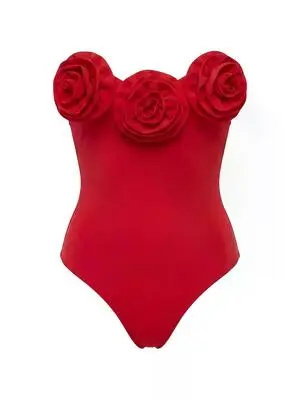 LA REVECHE Esra Flower-appliqué Swimsuit