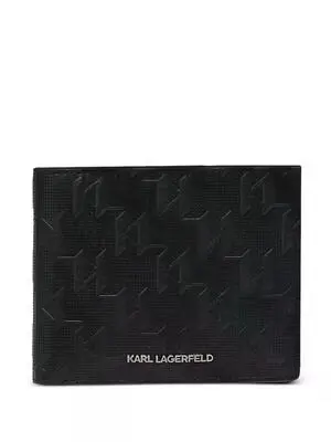 Karl Lagerfeld K/monogram Perforated Wallet - Black