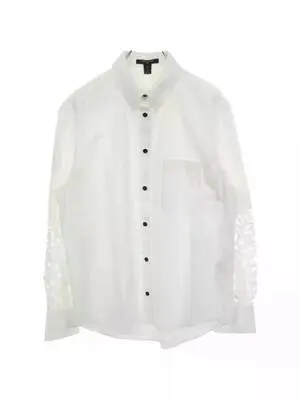 LOUIS VUITTON 2000s Cut-out Button-down Shirt - White