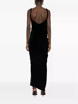 Rick Owens Draped Velvet Maxi Dress