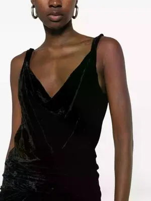 Rick Owens Draped Velvet Maxi Dress