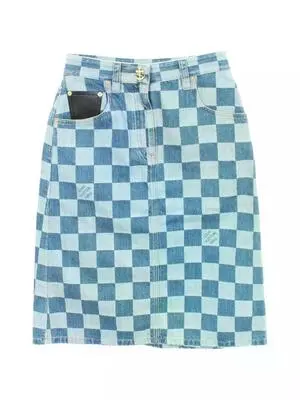 LOUIS VUITTON Damier Denim Skirt