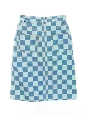 LOUIS VUITTON Damier Denim Skirt