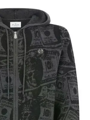 Philipp Plein Dollar Print Knitted Hoodie