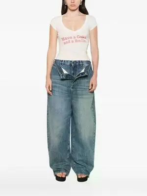 RE/DONE X Coca Cola Slogan-print V-neck T-shirt