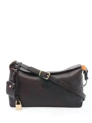 Miu Miu 2020s Pebbled Leather Shoulder Bag - Brown