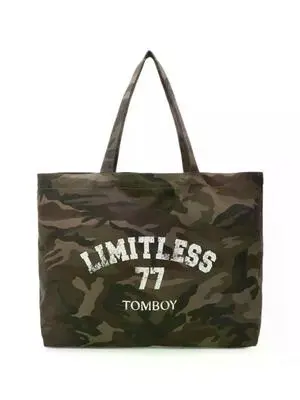 STUDIO TOMBOY Camouflage-print Cotton Tote Bag - Green