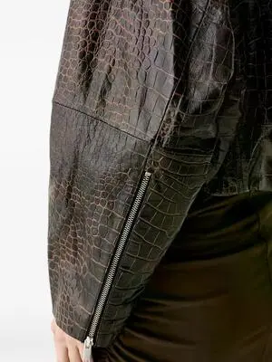 GESTUZ Croc-effect Leather Jacket