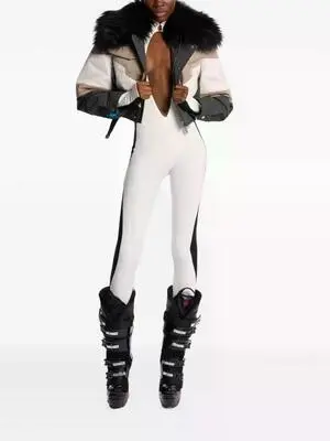 Dsquared2 Faux Fur Collar Color Block Ski Jacket - Grey