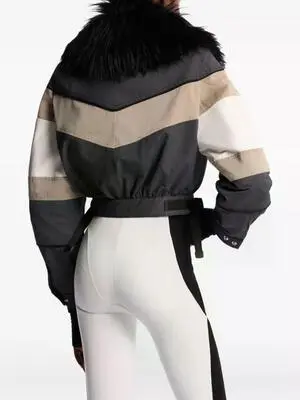 Dsquared2 Faux Fur Collar Color Block Ski Jacket - Grey