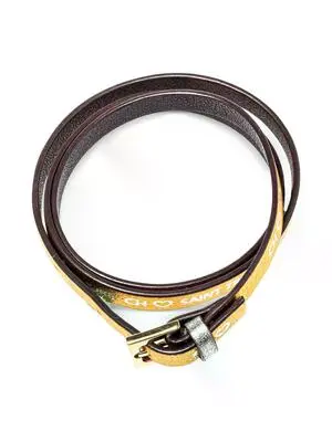 Carolina Herrera Leather Triple Wrap Bracelet