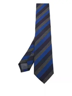 BOSS Striped Silk Tie - Blue