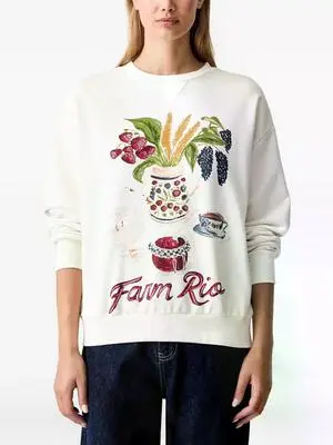 Farm Rio Off- Country Table Sweatshirt - White