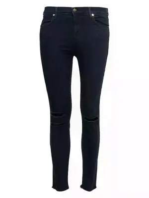 J Brand Distressed Buttoned Slim-fit Jeans - Blue