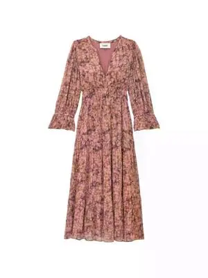 Ba&sh Aema Floral-print Tiered Flared Midi Dress