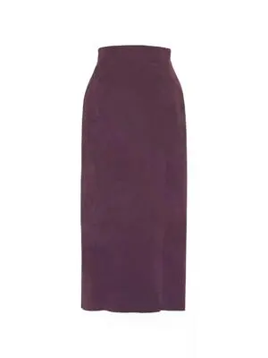 MULLER OF YOSHIOKUBO Faux-suede Saddle Midi Skirt - Red